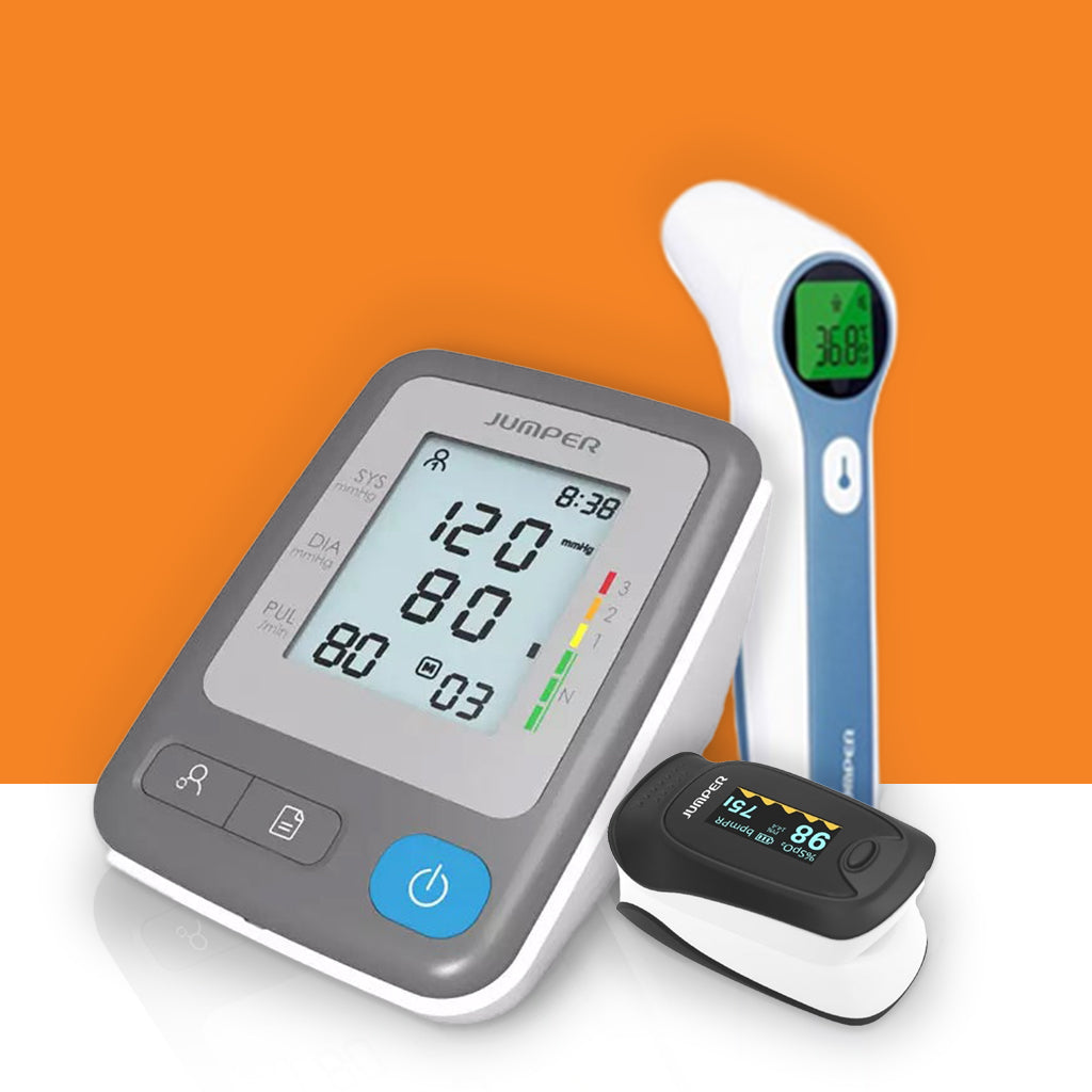 3-in-1 Health Bundle | Pulse Oximeter, Thermometer, BP Monitor ...