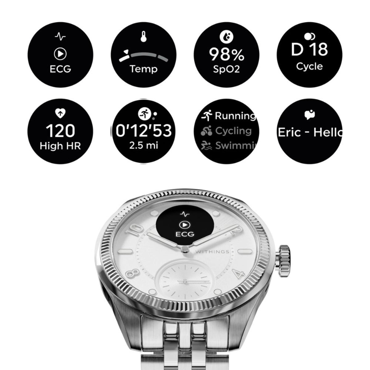 Withings ScanWatch Nova Brilliant Edition - Medical-Grade Health ...