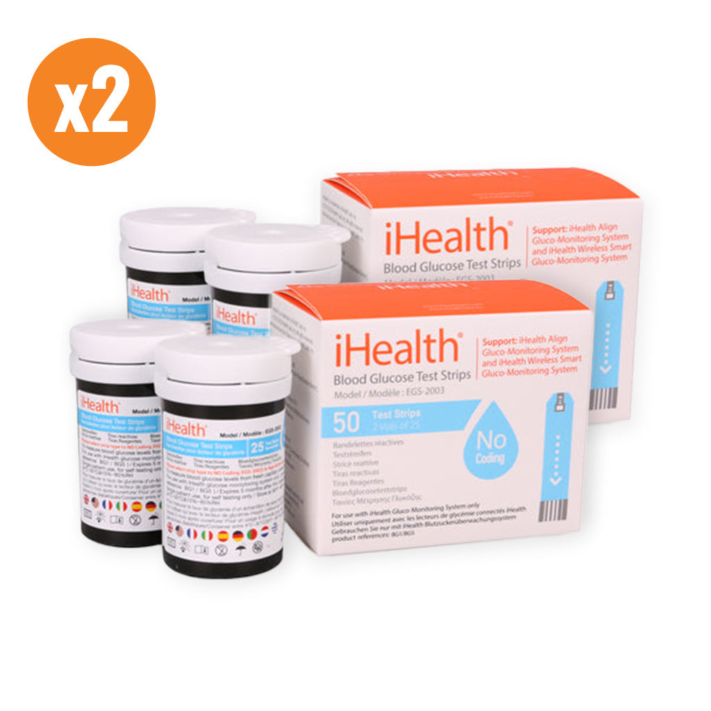 iHealth EGS-2003 Bundle | Blood Glucose Test Strips (2 x Pack ...