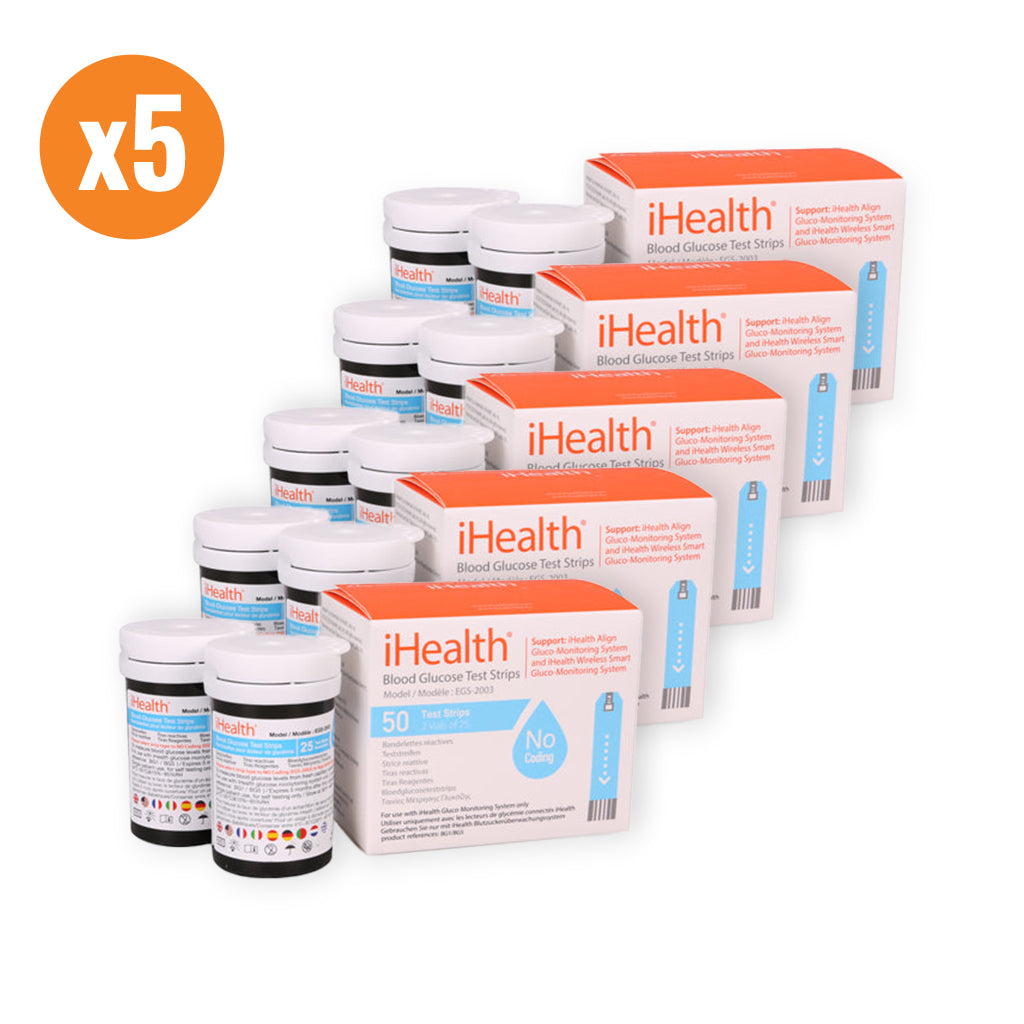 iHealth EGS-2003 Bundle | Blood Glucose Test Strips (5 x Pack ...